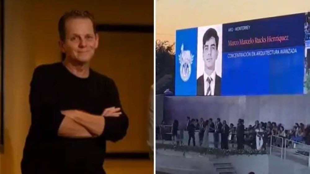 Daniel Rucks celebra a su hijo tras recibirse como arquitecto en México