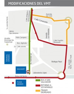 Cambiarán recorrido de rutas de Soyapango al centro de S.S.