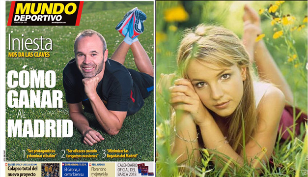 Andrés Iniesta es comparado con Britney Spears por esta "angelical" foto
